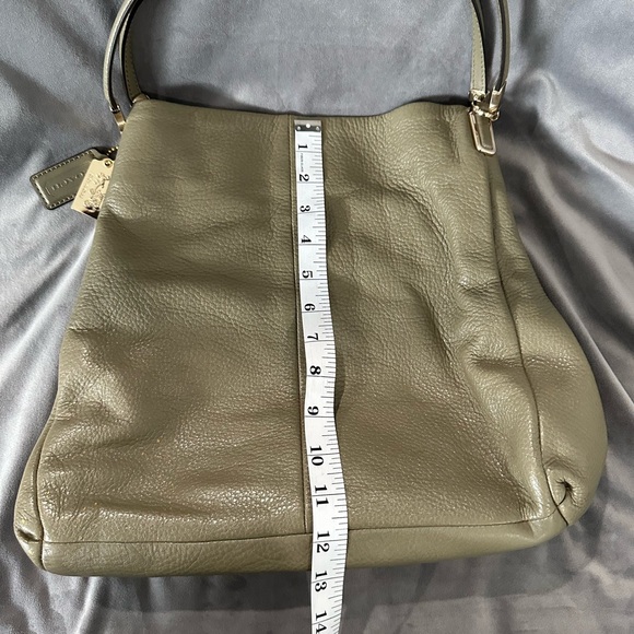 Coach | Bags | Coach Leather Shoulder Bag Green Olive Army Pebbled Soft ...